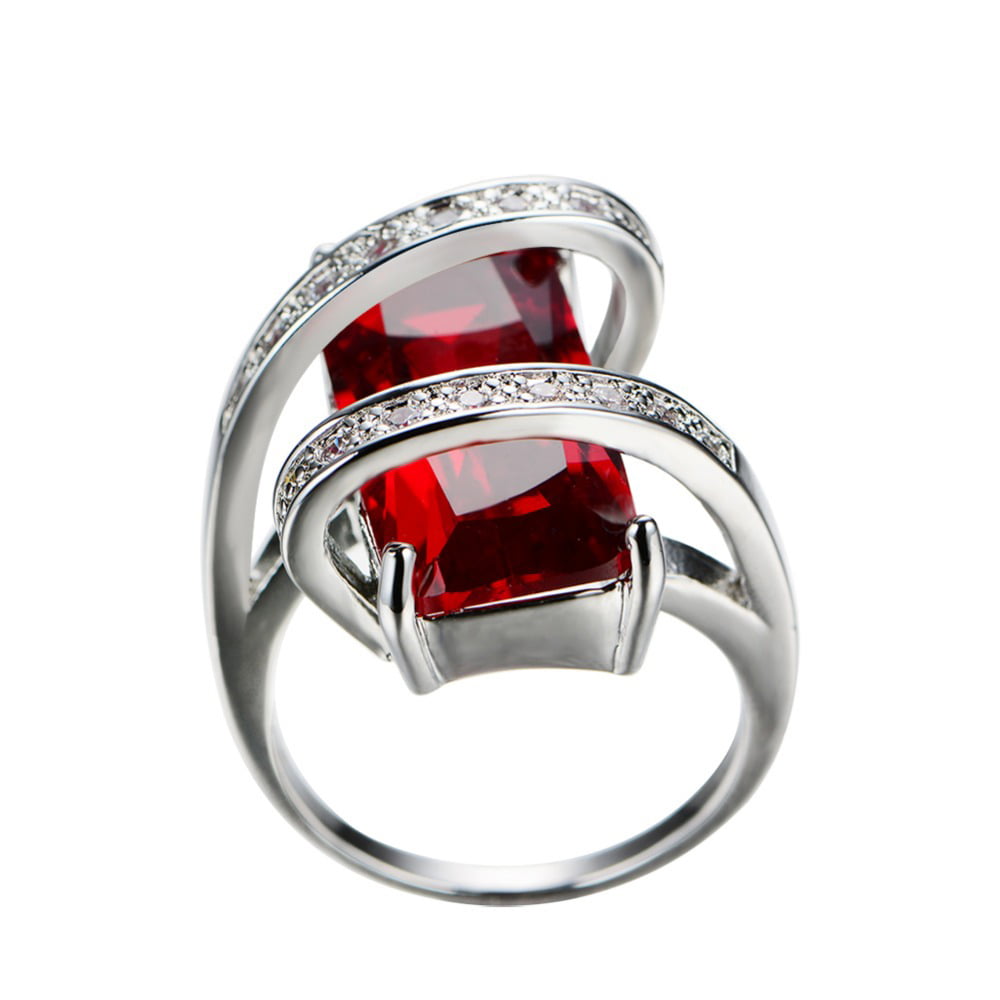 Geometric Garnet January Birthstone Ring – BlazeMall Geometric Garnet January Birthstone Ring – BlazeMall